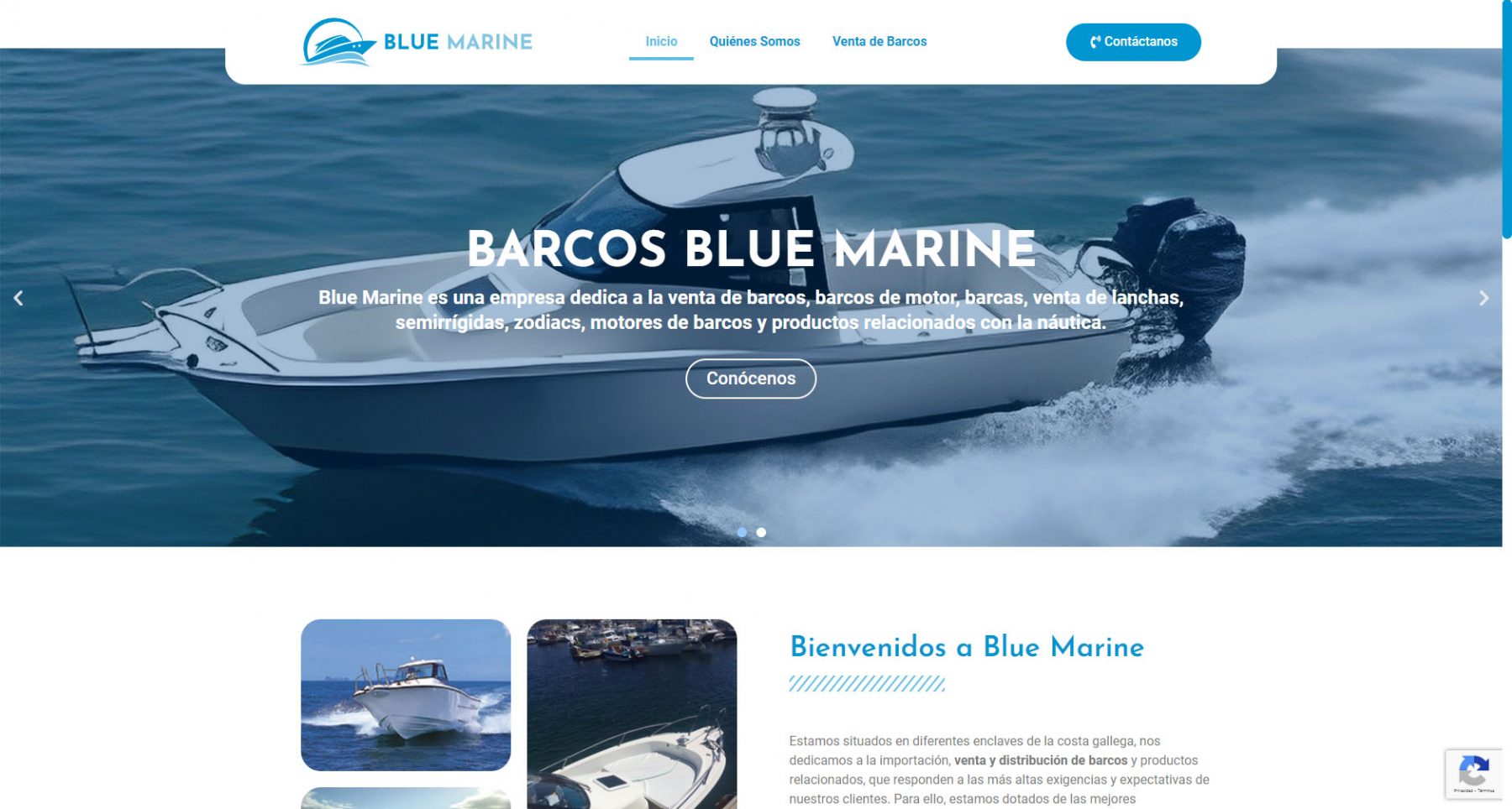 Diseño web landing Blue Marine Boat con WordPress y Elementor ...